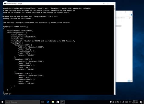 mysql mysql innodb cluster setting up innodb cluster on windows