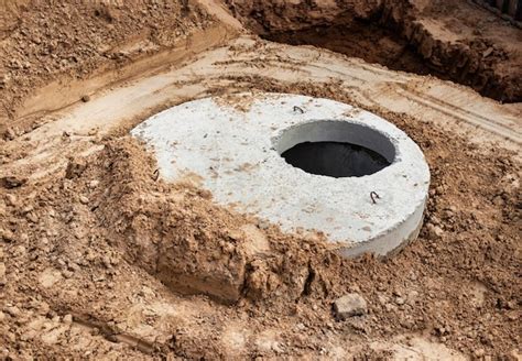 Premium Photo Installation Of Concrete Sewer Wells In The Ground At