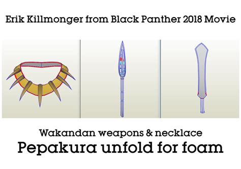Erik Killmonger Wakandan Weapons And Necklace Black Panther 2018 Movie