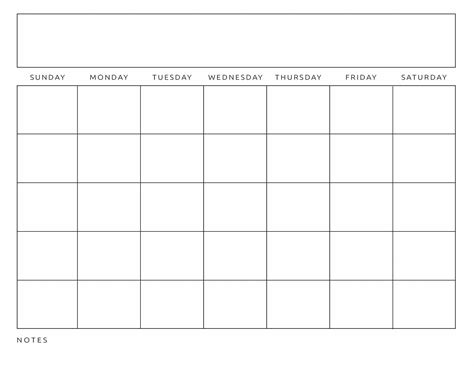 Large Blank Printable Monthly Calendar 2026 Calendar Printable