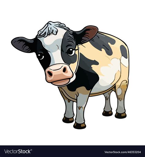 Cute Calf Cartoon Style Royalty Free Vector Image
