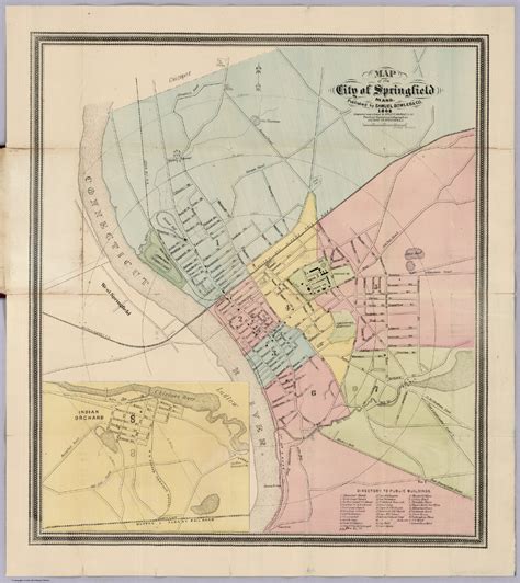 Map Of The City Of Springfield Mass Published By Samuel Bowles And Co
