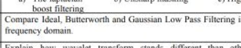 Boost Filtering Compare Ideal Butterworth And Gaussian Low Pass Filterin