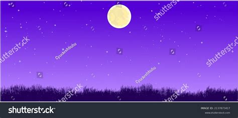 Dark Grass Night Sky Background Stock Vector Royalty Free 2137873417