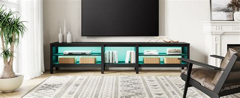 Wampat Led Tv Stand For 808590 Inch Entertainment Center