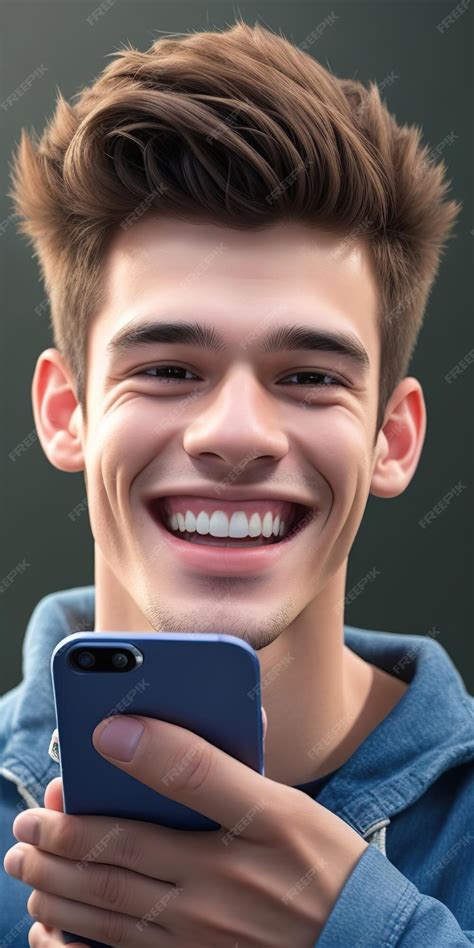 Imagen Ultra Realista De Un Feliz Hombre De 18 Años Sosteniendo Su