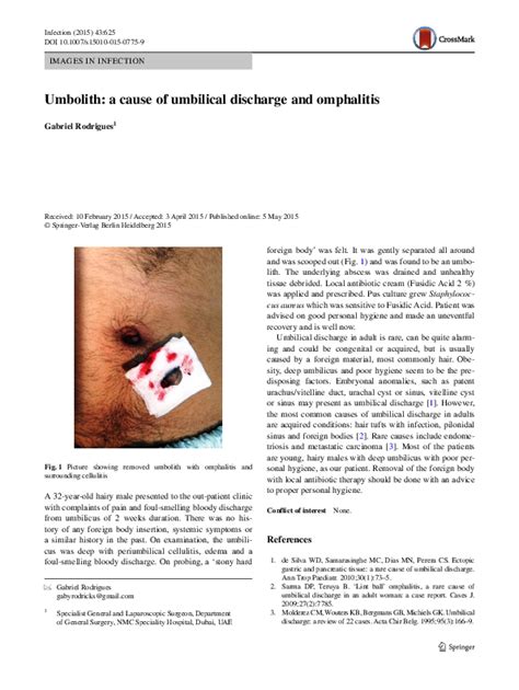 Pdf Umbolith A Cause Of Umbilical Discharge And Omphalitis