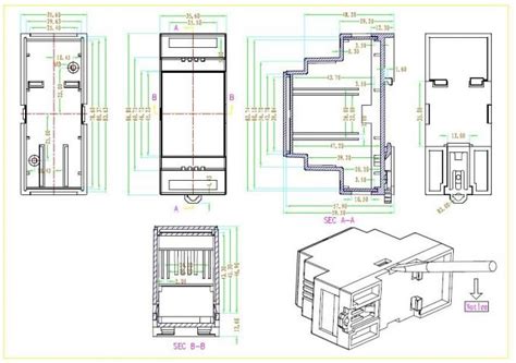 Electronic Project Box Din Rail Enclosure 36 87 60mm For Industry Control Enclosure
