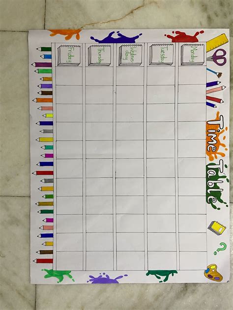 Class Time Table Chart