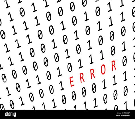 Binary Background With Error Sign On White Background Stock Vector Image And Art Alamy