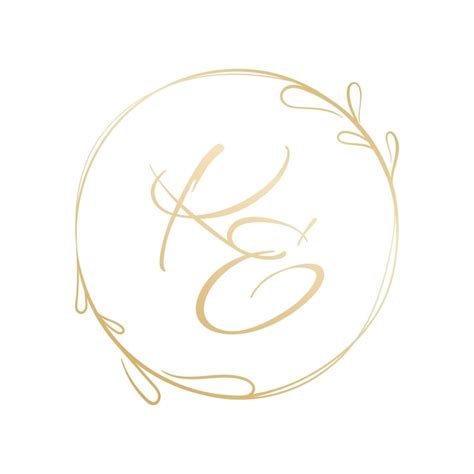 Premium Vector Vector Wedding Golden Monogram Or Logo With K And E Letters