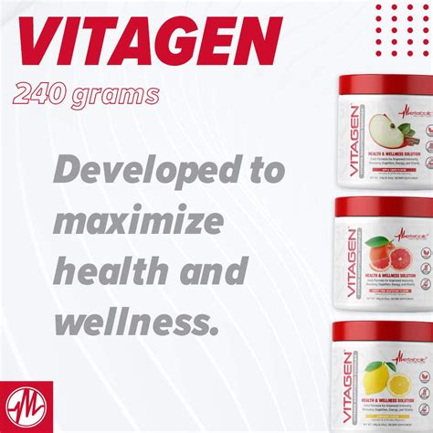 Vitagen By Metabolic Nutrition Vitamin Adaptogen Complex Lemonade