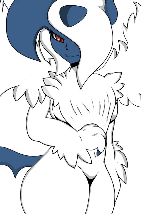 Rule 34 Absol Anthro Bedroom Eyes Claws Fangs Hips Large Hips Looking At Viewer Mega Absol