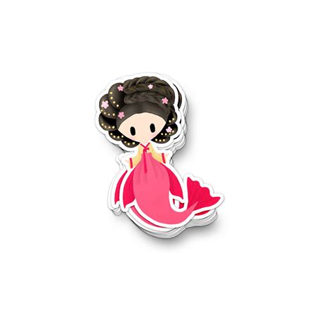 Korean Mermaid Sticker Hanbok Korea Vinyl Sticker Etsy