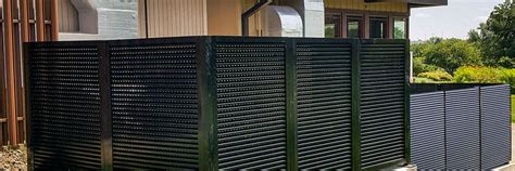Black Metal Louvered Screening Enclosure For Hvac System American
