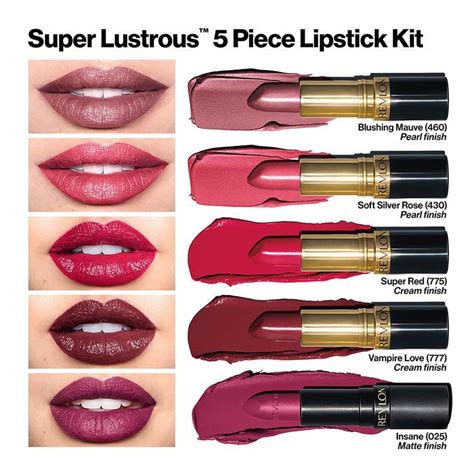 Revlon Lipstick Set Super Lustrous 5 Piece T Set Multi Finish