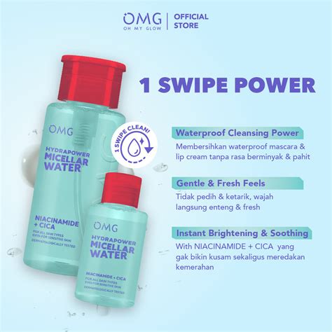 Jual Omg Oh My Glow Hydrapower Micellar Water 65ml And 300mlpembersih