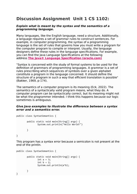Discussion Assignment Unit 1 O Many Languages Like The English