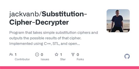Github Jackvanbsubstitution Cipher Decrypter Program That Takes