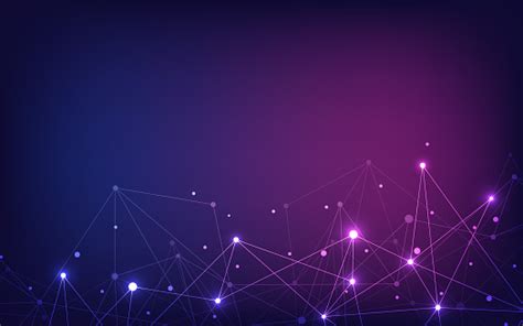 글로벌 네트워크 연결 점과 선을 연결 하 여 추상적인 기하학적 배경 디지털 기술 및 커뮤니케이션 개념 연결에 대한 스톡 벡터