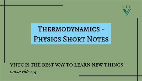 Thermodynamics Physics Short Notes 📚