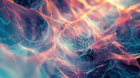 Abstract Network Background With Glowing Lines And Shapes A Vibrant