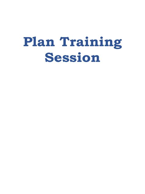 Plan Training Session Template Pdf Chicken Occupational Safety