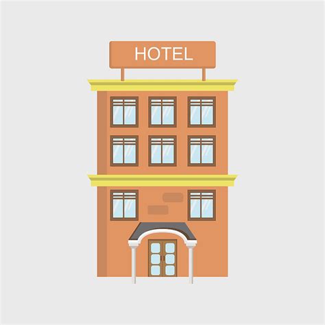 Orange Hotel Illustration Hotel Icon Hotel Facade Boutique Hotel