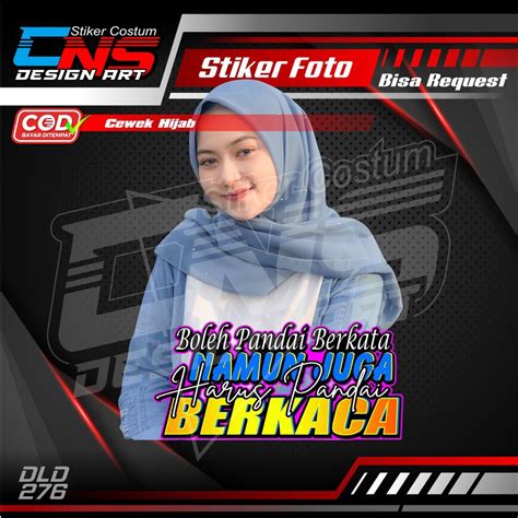 Jual Stiker Cewek Vector Cewek Hijab Sticker Decal Mobil Motor Sticker