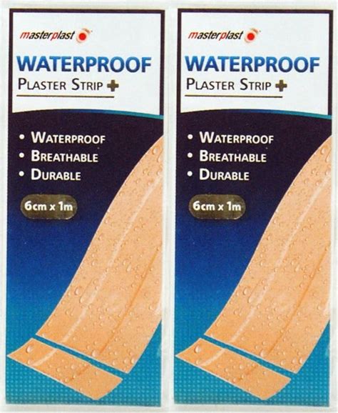 2 X Masterplast Waterproof Plaster Strip 6cm X 1m Uk