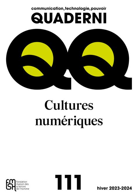 Quaderni Revues Factice Éditions De La Maison Des Sciences De Lhomme