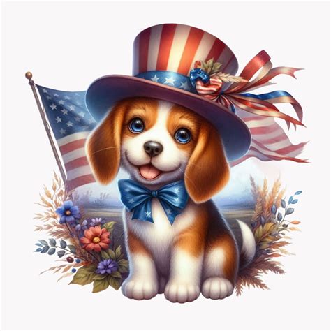 10 Png Patriotic Beagle Fourth Of July Dog Clipart Puppy Flag Design
