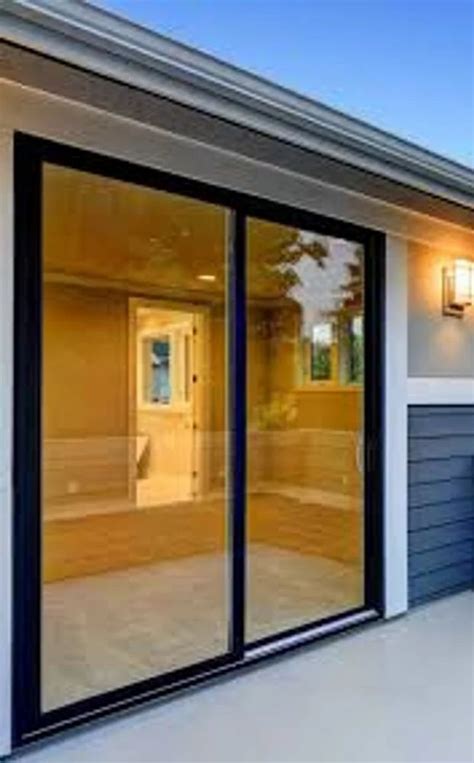 Black Aluminium Alupure Slim Profile Sliding Glass Door For Office