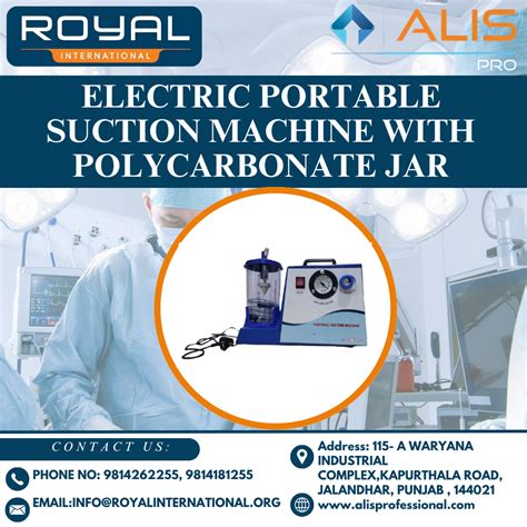 Electric Portable Suction Machine With Polycarbonate Jar At 699900 Inr