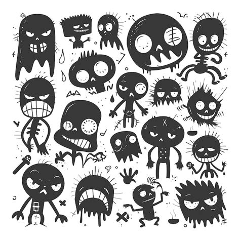 Premium Vector Collection Set Hand Drawn Doodle Cute Zombie With