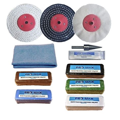 Pro Max Aluminium Alloy Brass Steel 10pc Metal Polishing Buffing Kit 4 X 1 Uk