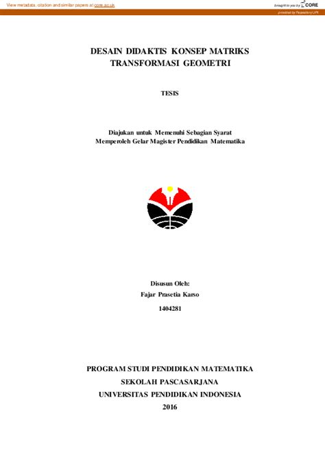 Pdf Desain Didaktis Konsep Matriks Transformasi Geometri
