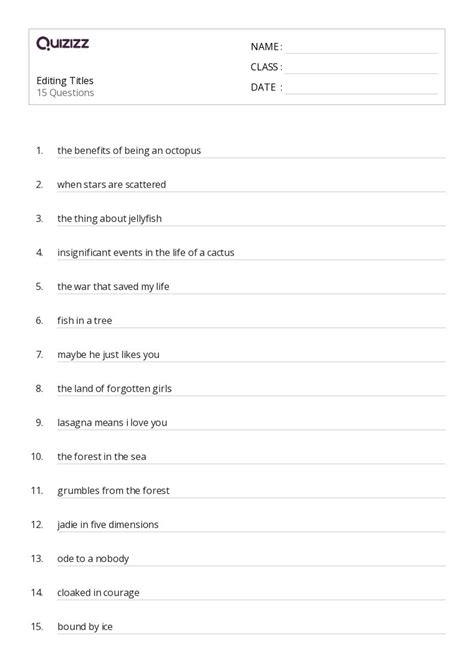 50 Editing Worksheets For 8th Class On Quizizz Free And Printable