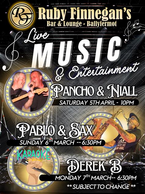 This Weekends Line Up In Ruby Finnegans Bar And Lounge Facebook
