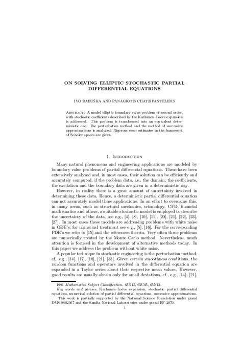 Pdf On Solving Elliptic Stochastic Partial Differential Equations