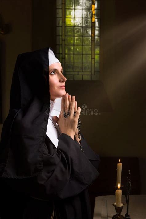 Vintage Catholic Nun Praying Stock Image Image Of Christianity