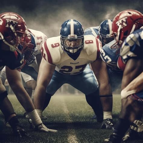 Premium Photo American Football Player In An Action Game With A