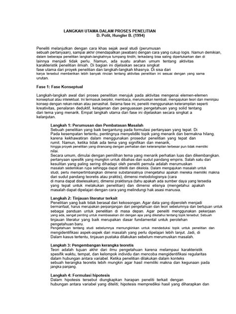 Langkah Langkah Penelitian Polit Dan Hungler Pdf