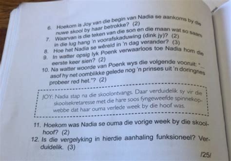 Hoekom Is Joy Van Die Begin Van Nadia Se Aankoms By Die Nuwe Skool By Haa