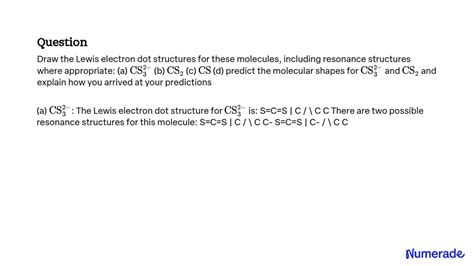 Solved Draw The Lewis Electron Dot Structures For These Molecules