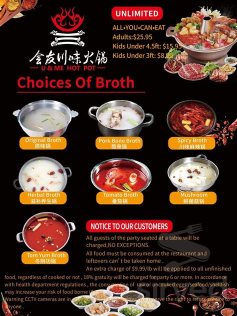 Menu U And Me Revolving Hot Pot