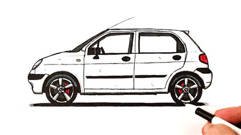 Как нарисовать машину Daewoo Matiz Youtube