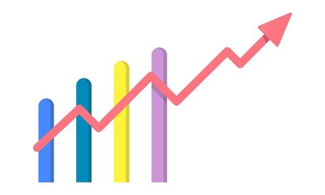 Gráfico Estatístico Com Barras Mostrando Crescimento Positivo E Seta