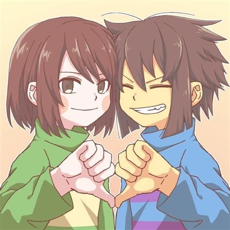 Chara And Frisk Undertale Frisk And Chara Chara Art Frisk And Kris