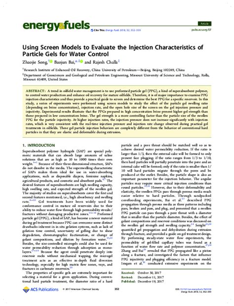 Pdf Using Screen Models To Evaluate The Injection Characteristics Of